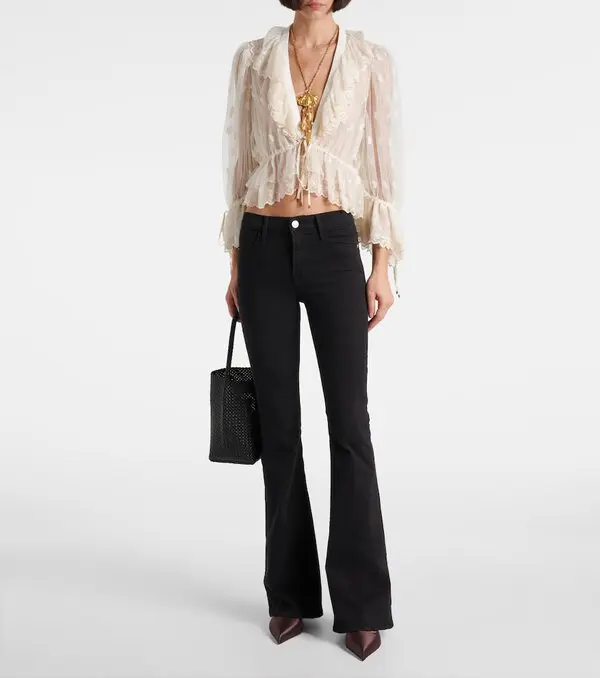 FRAME Le High Flare Jeans - Black