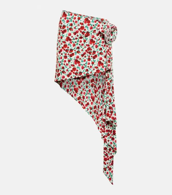 Magda Butrym Floral Appliqué Mini Skirt - Multicoloured