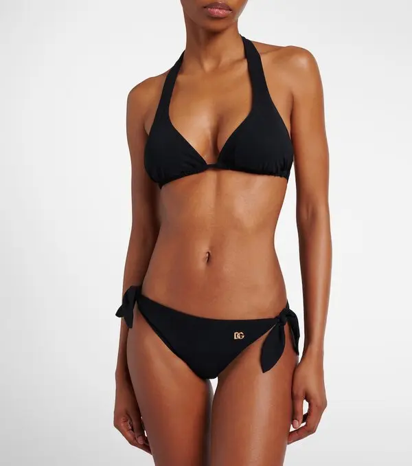 Dolce & Gabbana Halterneck Bikini Top - Black