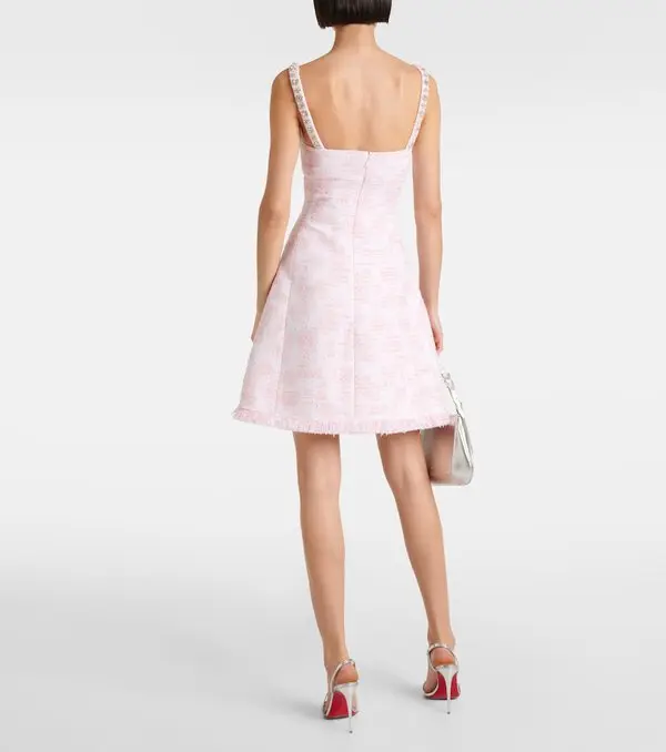 Oscar De La Renta Crystal-embellished Tweed Mini Dress