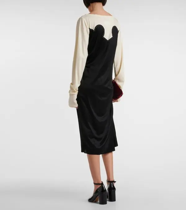 MAISON MARGIELA Spliced Gathered Jersey Midi Dress