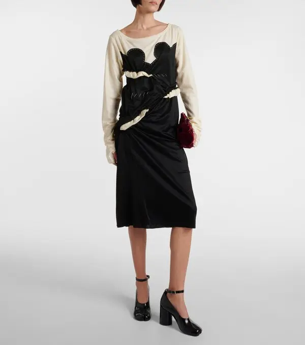 MAISON MARGIELA Spliced Gathered Jersey Midi Dress