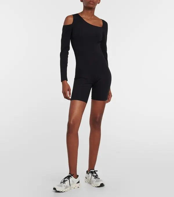 Wolford Warm Up Asymmetric Jumpsuit In /grizzly
