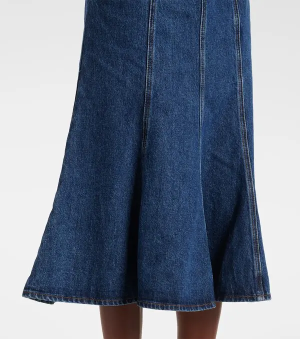 SELF-PORTRAIT Denim Midi Dress