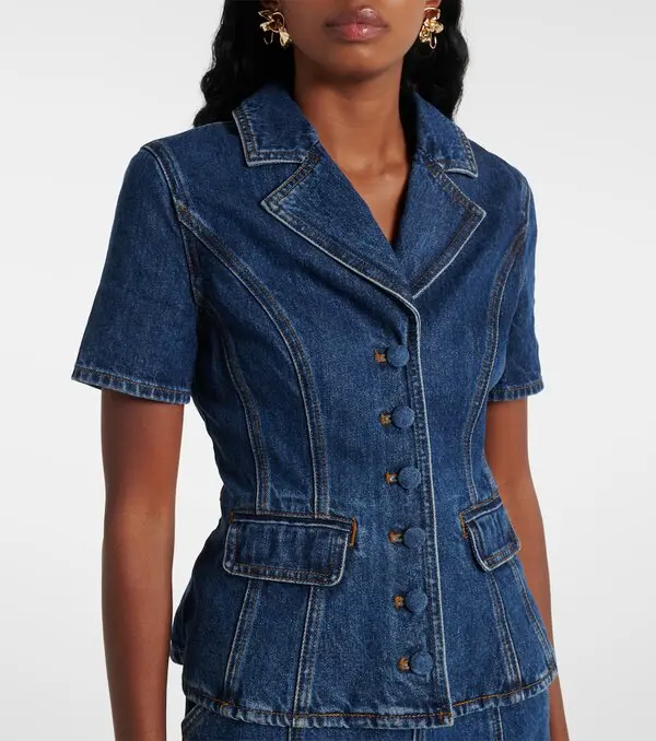 SELF-PORTRAIT Denim Midi Dress