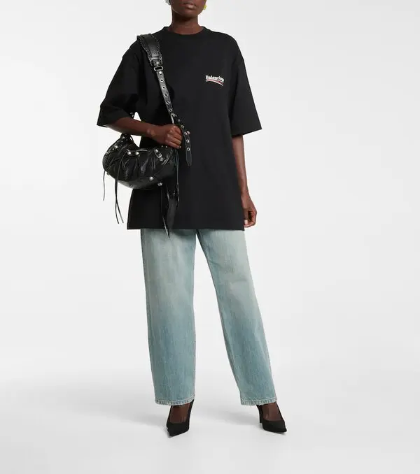 Balenciaga Le Cagole Small Leather Shoulder Bag - Black