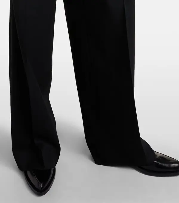 AMI Paris High-rise Wool Wide-leg Trousers