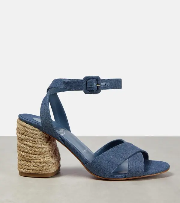 CHRISTIAN LOUBOUTIN Summer Mariza Denim Espadrilles Sandals