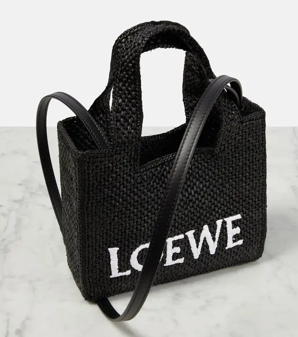 Loewe Raffia Top-handle Bag - Black