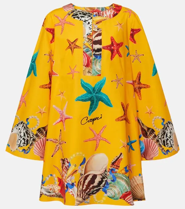 Dolce & Gabbana Capri Printed Cotton Tunic - Multicoloured