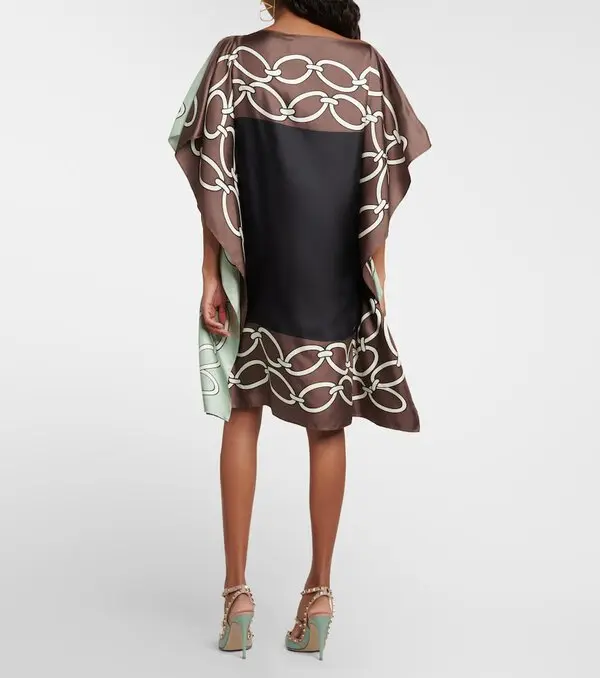 Valentino Garavani Chain Print Silk Kaftan Dress