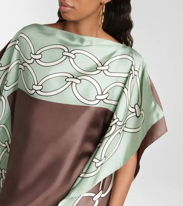 Valentino Garavani Chain Print Silk Kaftan Dress
