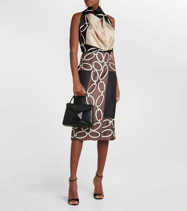 Valentino Garavani Printed Silk Midi Dress