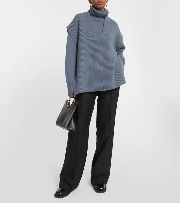 JOSEPH Ribbed-knit Cashmere Top