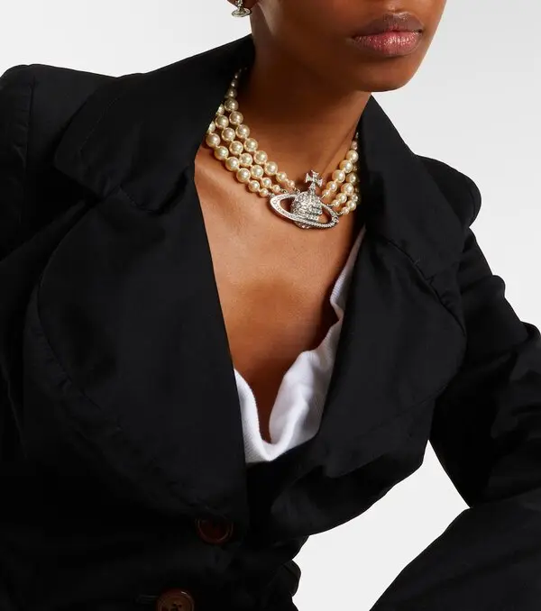 VIVIENNE WESTWOOD Embellished Faux Pearl Choker