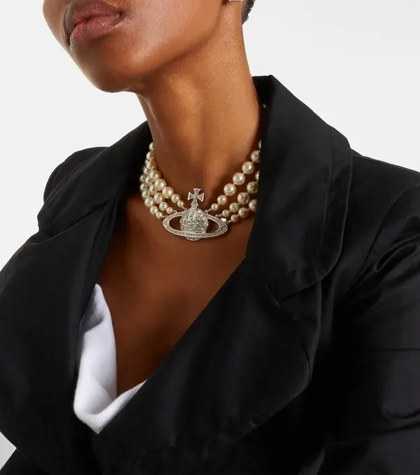 VIVIENNE WESTWOOD Embellished Faux Pearl Choker