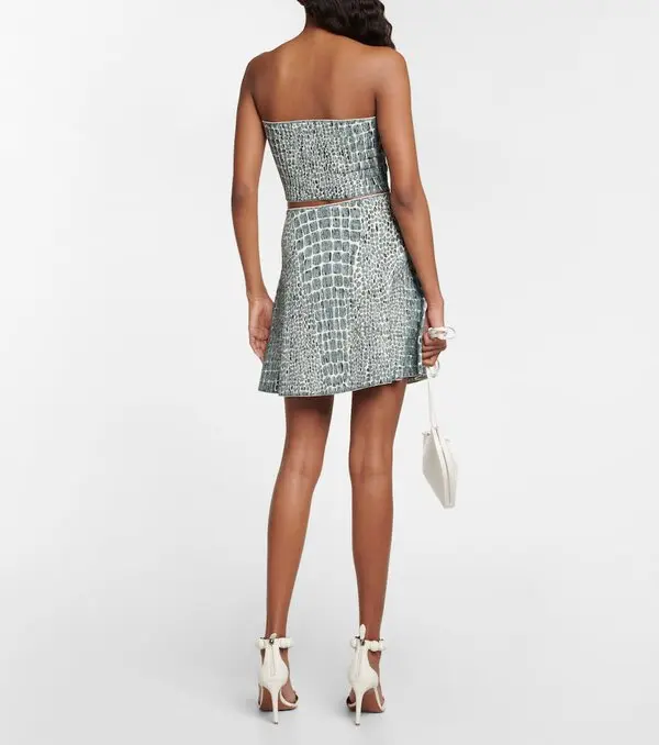 Alaïa Croc-effect Bandeau Top