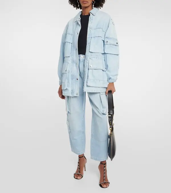 Isabel Marant Étoile Elore Denim Cargo Pants - Blue
