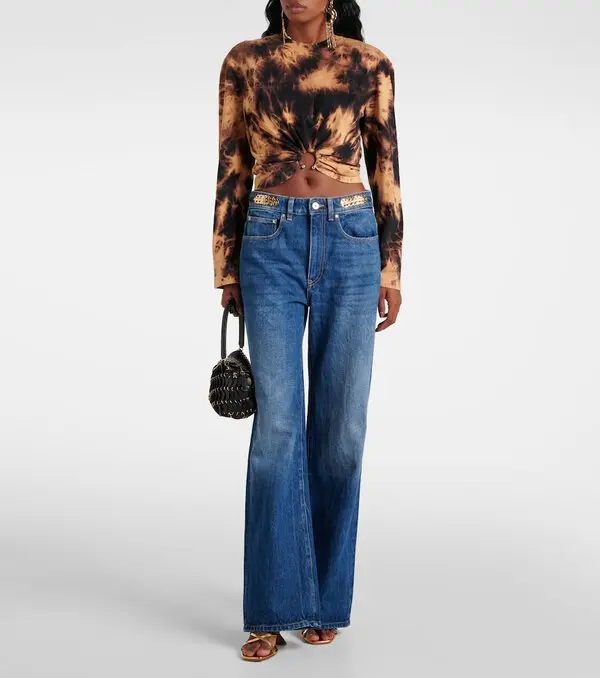 Rabanne Tie-dye Cotton Jersey Long-sleeve T-shirt