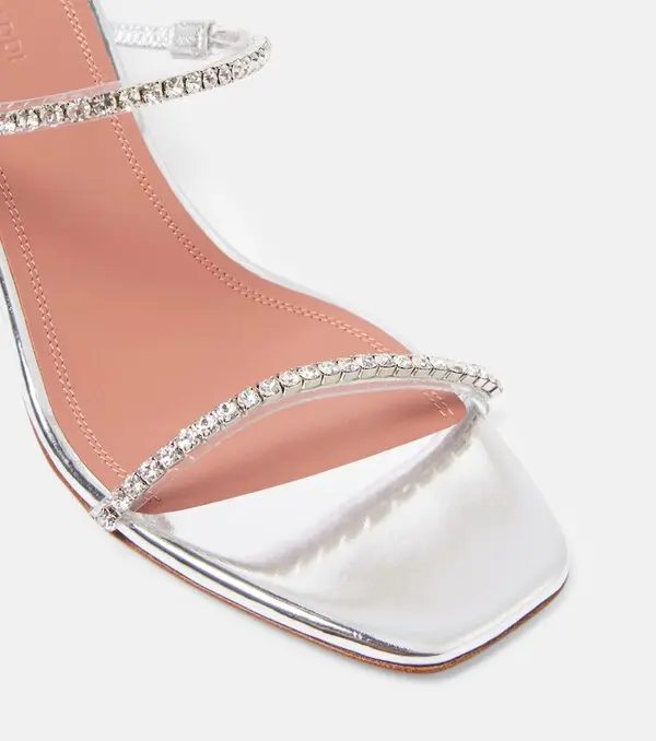 Amina Muaddi Gilda Embellished Pvc Mules