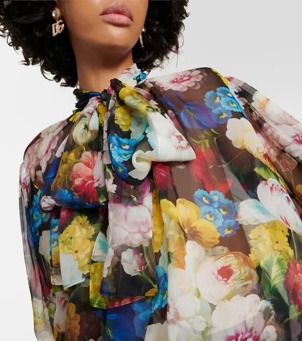 Dolce & Gabbana Floral Silk Chiffon Blouse