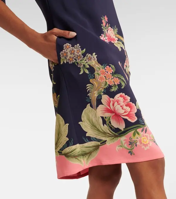 Etro Floral Print Silk Lined Viscose Blend Dress
