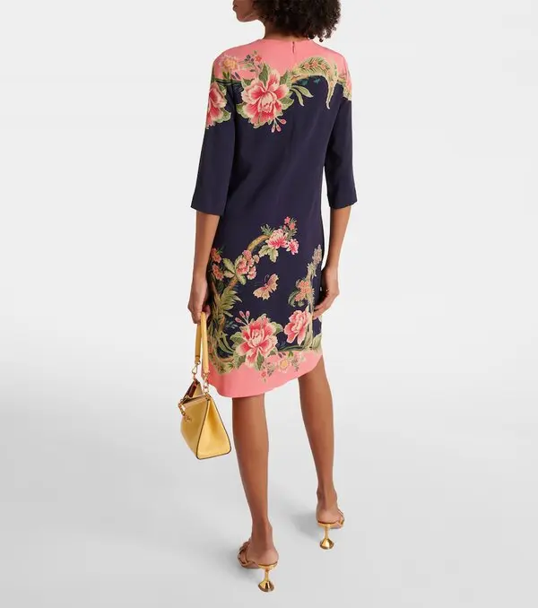 Etro Floral Print Silk Lined Viscose Blend Dress