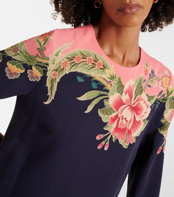 Etro Floral Print Silk Lined Viscose Blend Dress