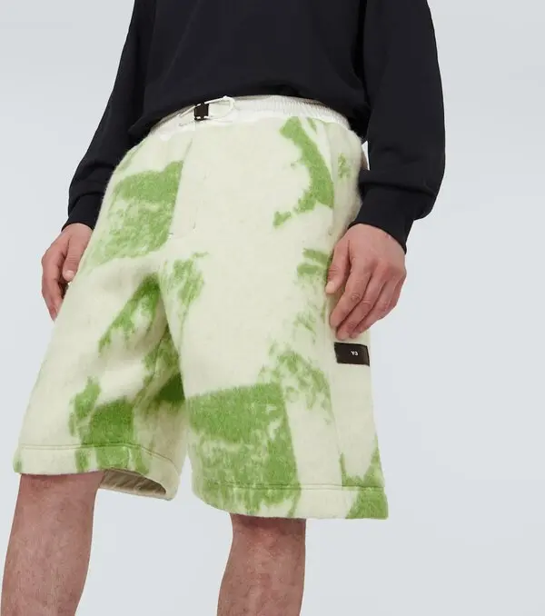 Y3 Printed Wool-blend Shorts