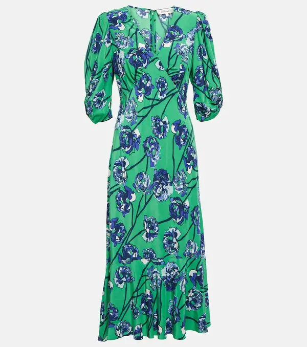 Diane Von Furstenberg Tati Floral Jersey Midi Dress - Multicoloured