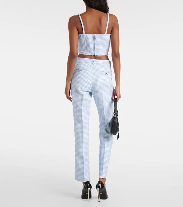 Versace Medusa '95 Gingham Virgin Wool Bustier