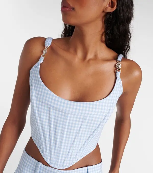 Versace Medusa '95 Gingham Virgin Wool Bustier