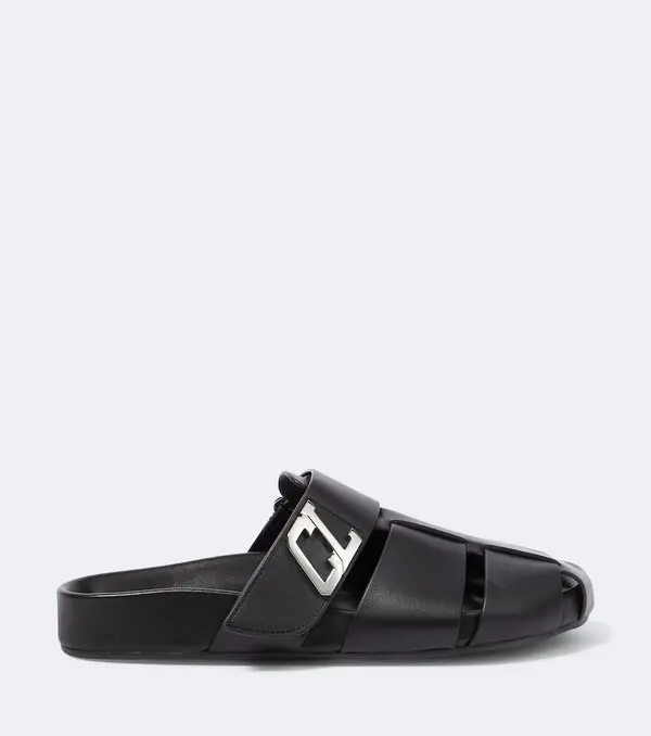 CHRISTIAN LOUBOUTIN Abubizz Leather Slippers - Black