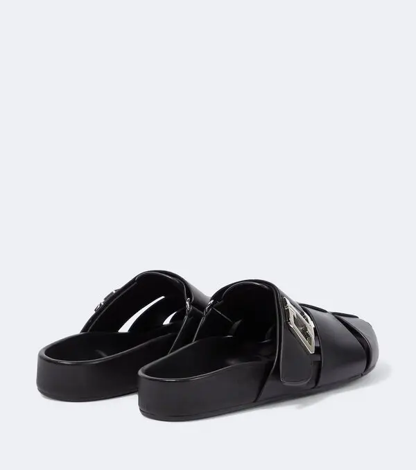 CHRISTIAN LOUBOUTIN Abubizz Leather Slippers - Black