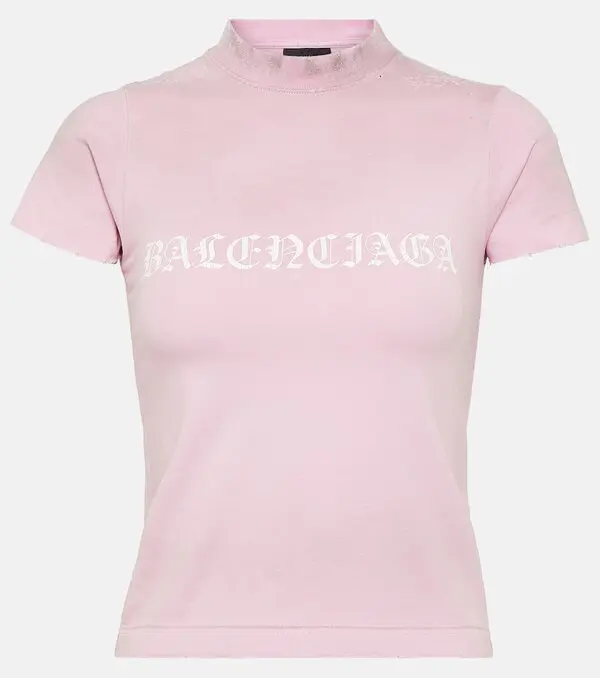 Balenciaga Cropped Cotton Jersey T-shirt - Multicoloured