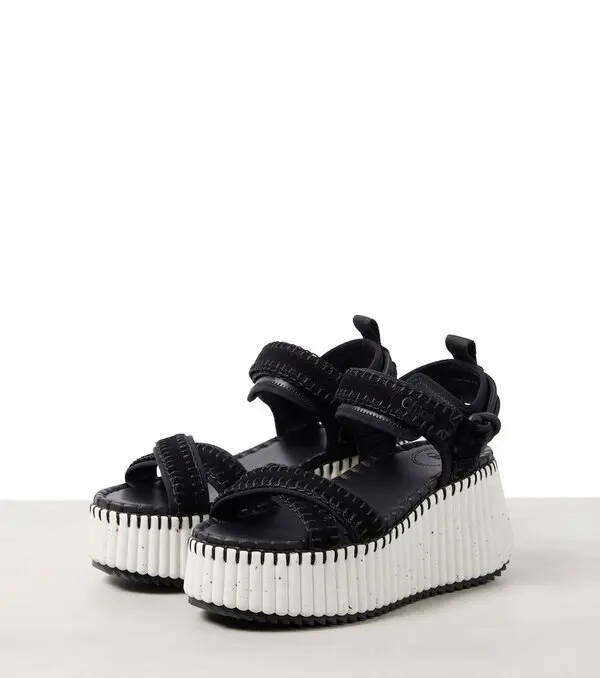 Chloé Nama Suede Platform Sandals
