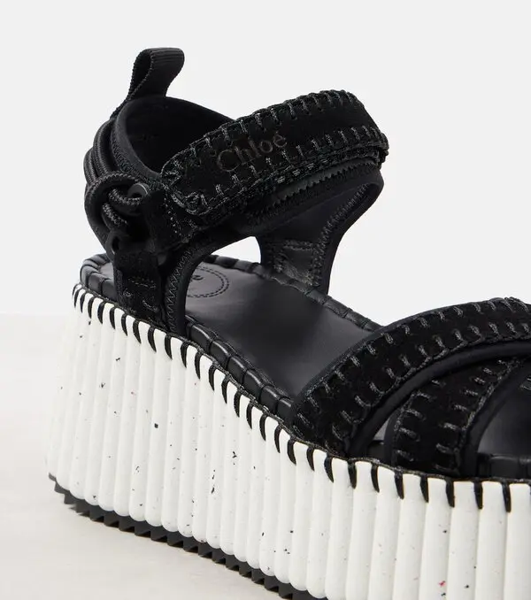 Chloé Nama Suede Platform Sandals