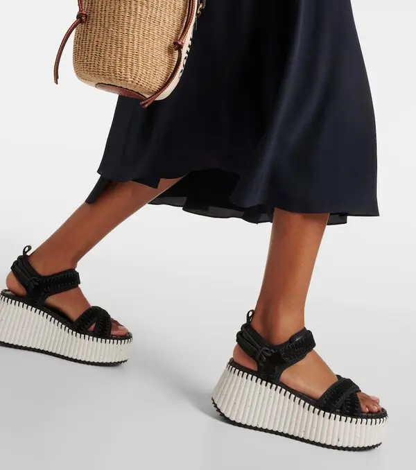 Chloé Nama Suede Platform Sandals