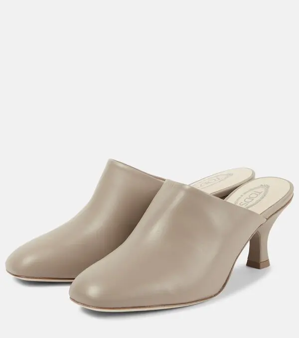 TOD'S Leather Mules With Square Toe