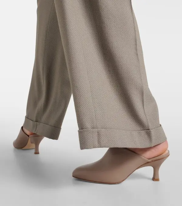 TOD'S Leather Mules With Square Toe
