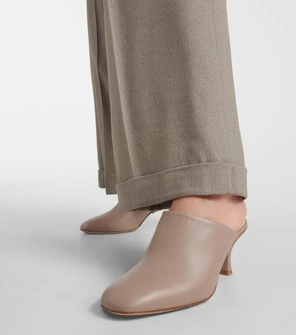 TOD'S Leather Mules With Square Toe