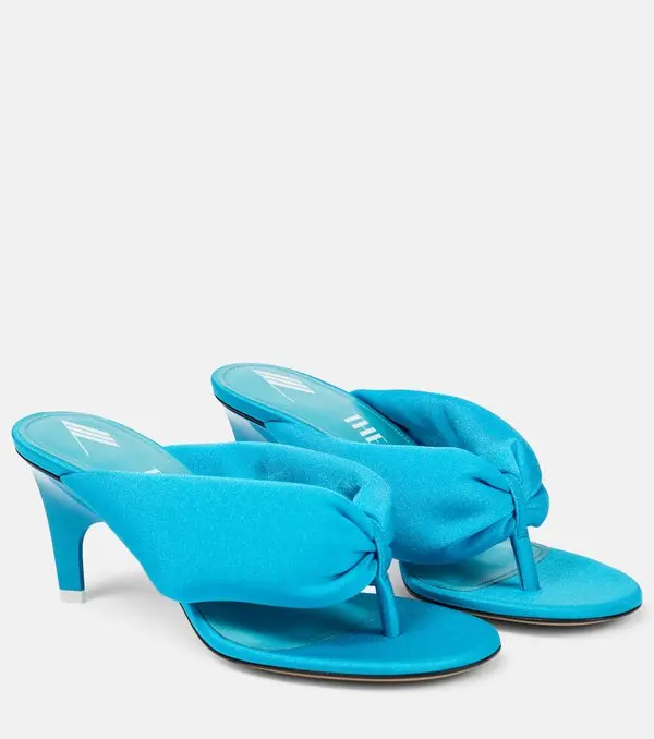 Attico Rem Satin Thong Sandals - Turquoise