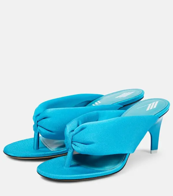 Attico Rem Satin Thong Sandals - Turquoise