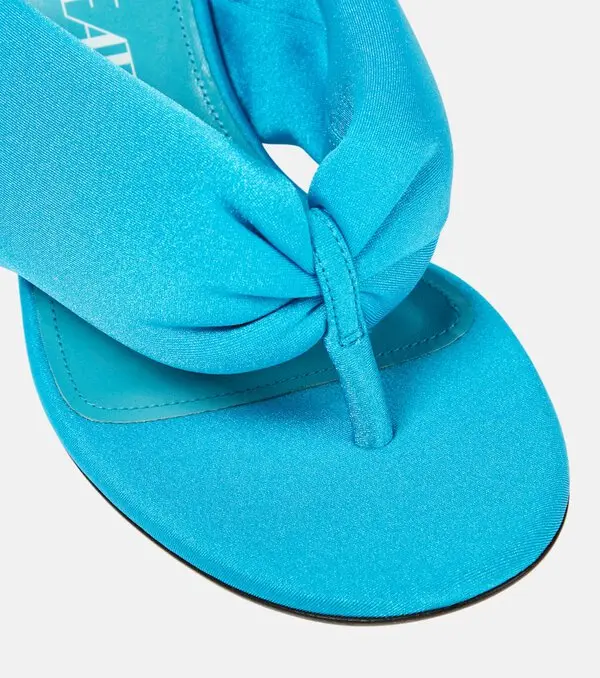 Attico Rem Satin Thong Sandals - Turquoise