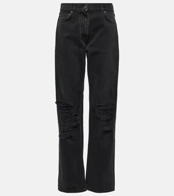 THE ROW Distressed Boyfriend Jeans - Black