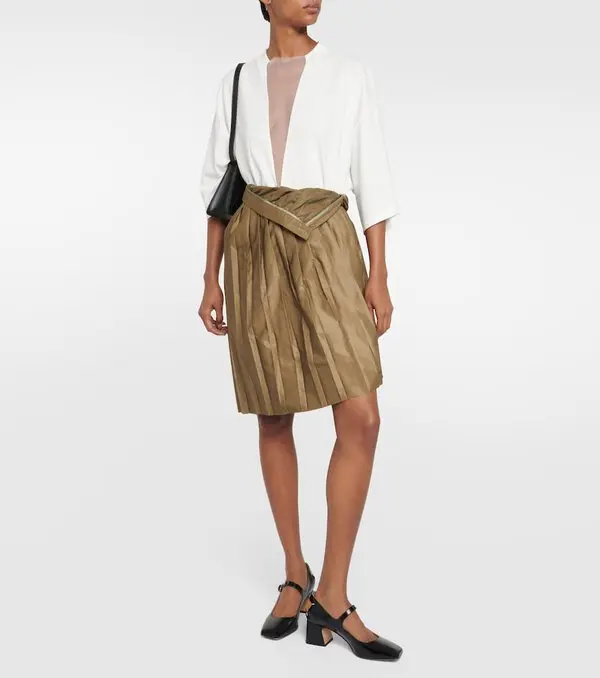 MAISON MARGIELA Pleated Asymmetric Midi Skirt