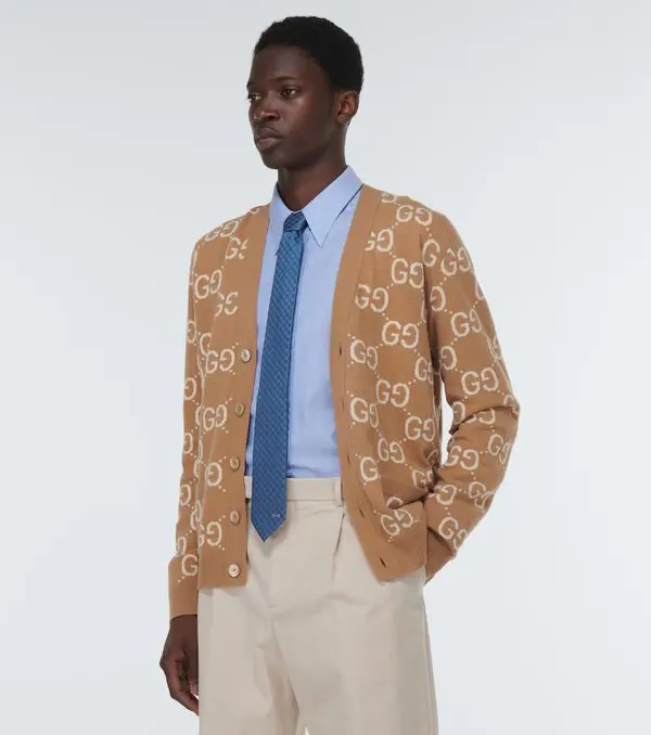 Gucci Gg Silk Jacquard Tie - Blue