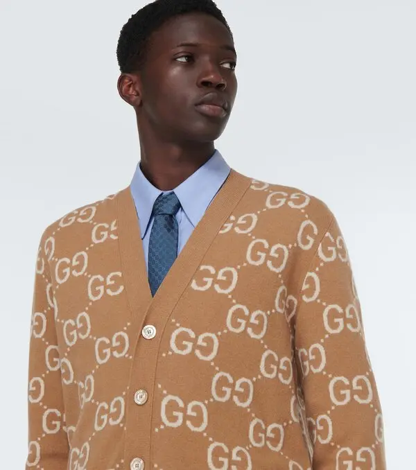 Gucci Gg Silk Jacquard Tie - Blue