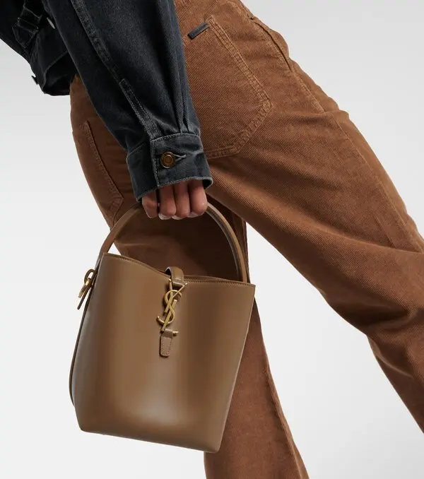 Saint Laurent Le 37 Small Leather Bucket Bag - Brown