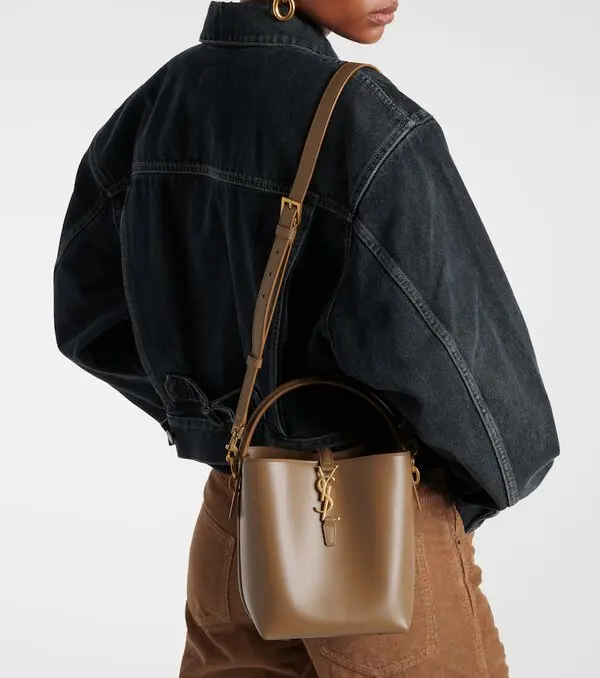 Saint Laurent Le 37 Small Leather Bucket Bag - Brown